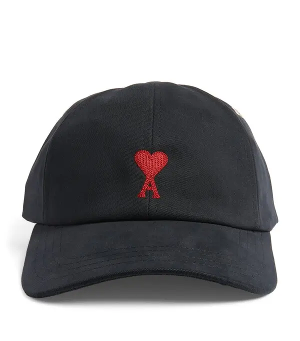 AMI Paris Logo Embroidered Baseball Cap - Black