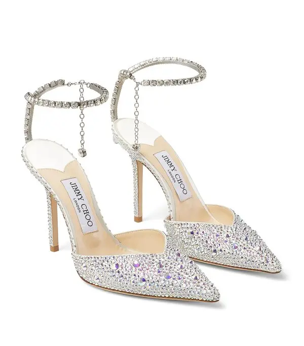 JIMMY CHOO Saeda 100 Crystal Embellished Pumps