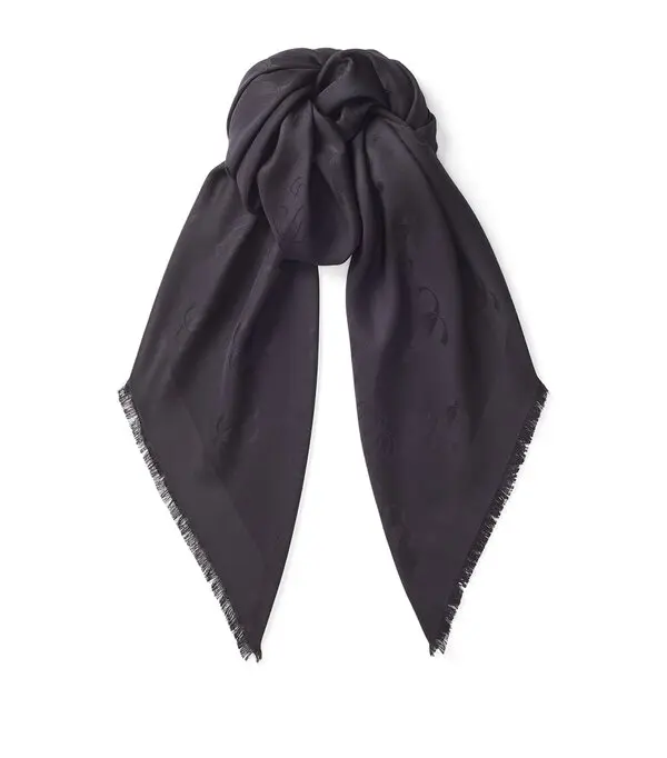 JIMMY CHOO Silk-wool Emani Scarf - Black