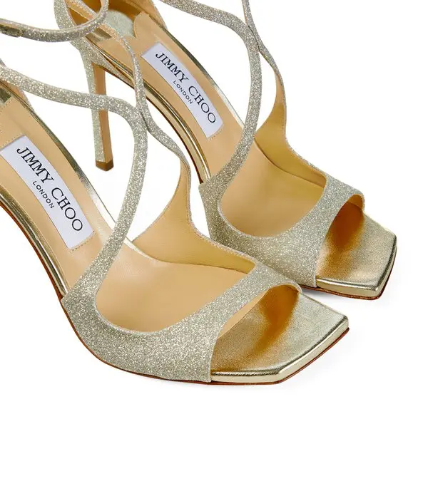 JIMMY CHOO Azia 95 Glitter Sandals - Silver