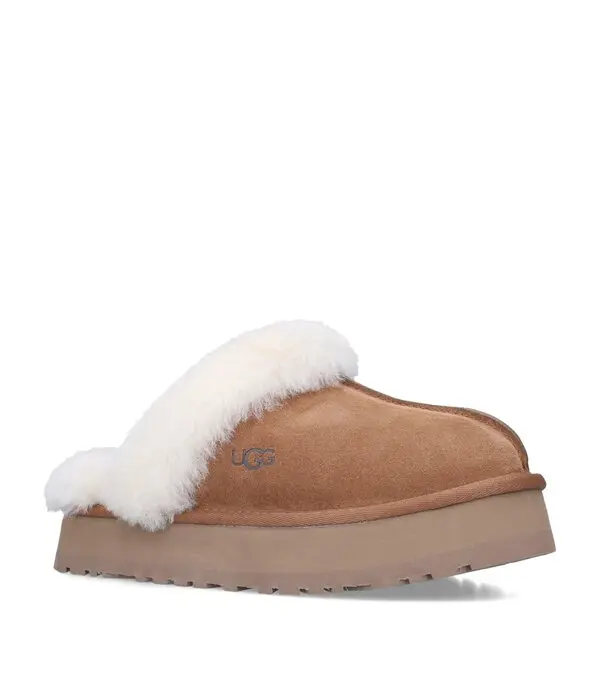 UGG Suede Platform Slippers - Beige