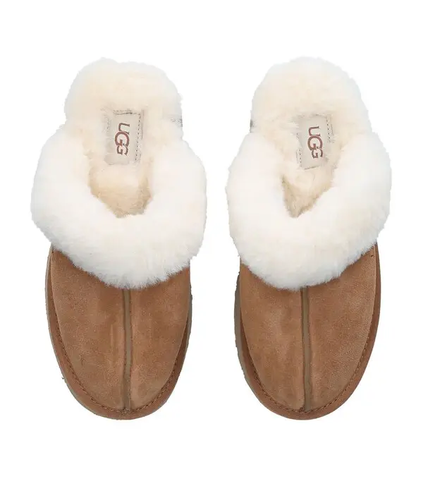 UGG Suede Platform Slippers - Beige
