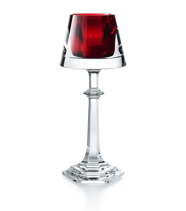 THE MARTHA, BY BACCARAT Harcourt My Fire Red Candlestick - Clear