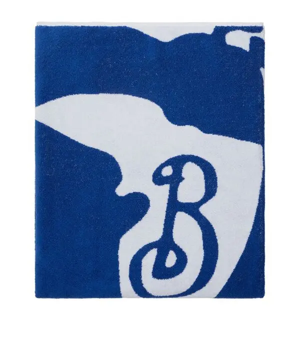 Burberry Cotton Ekd Towel - Blue
