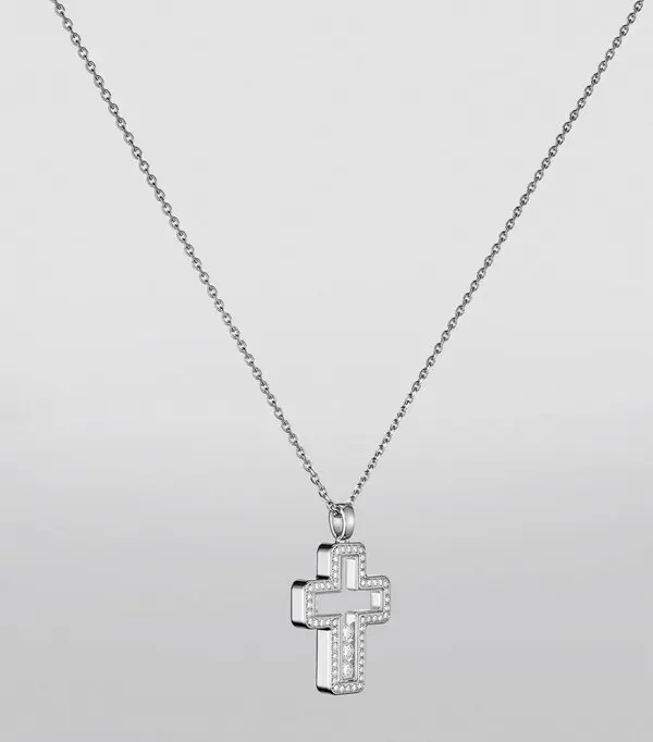 Chopard White Happy Diamonds Cross Necklace