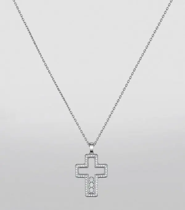 Chopard White Happy Diamonds Cross Necklace