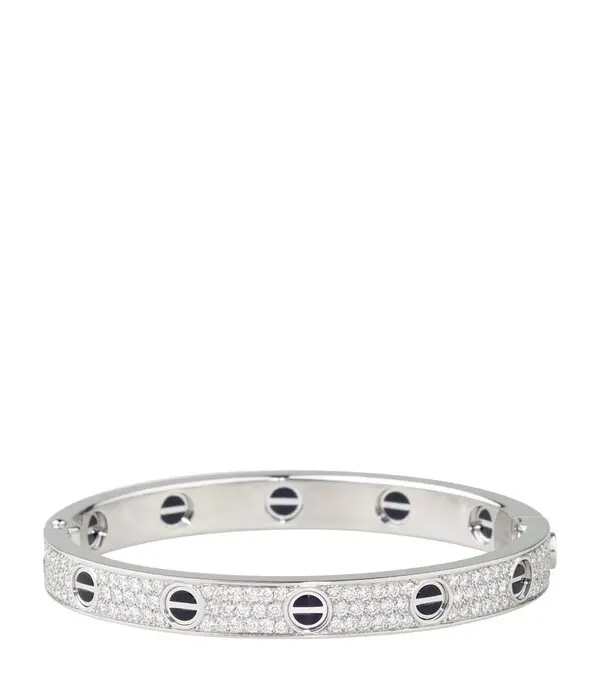 Cartier Love Classic White Gold And Diamond Bracelet - Silver