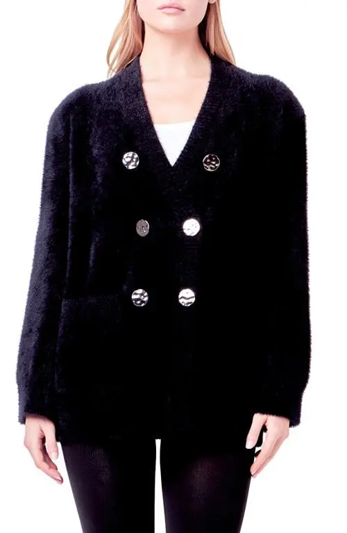 English Factory Double-breasted Cardigan - Black