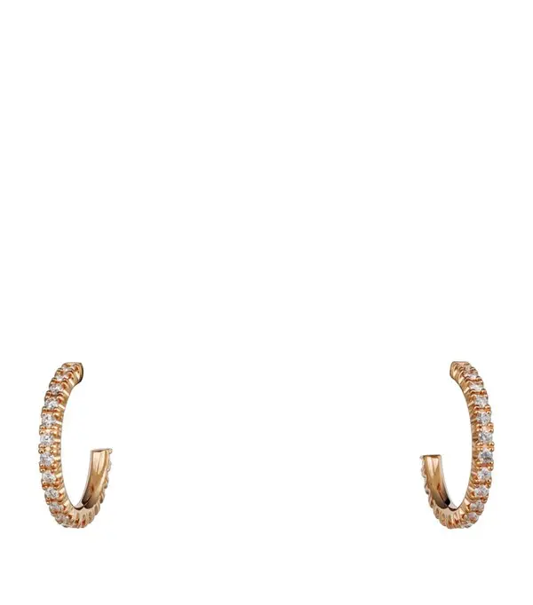 Cartier Small And Diamond Étincelle De Hoop Earrings - Rose Gold