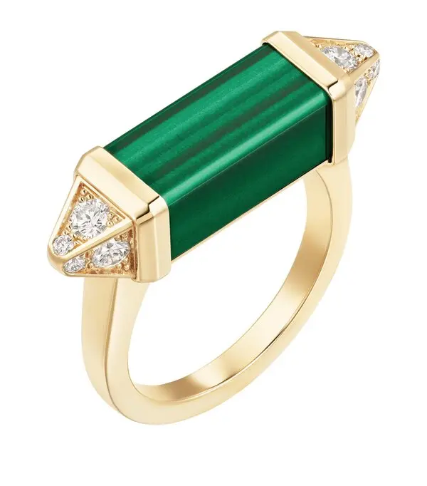 Cartier Yellow Diamond, And Malachite Ring - Gold