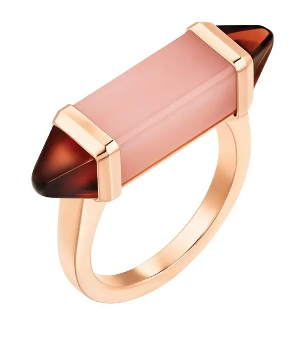 Cartier Les Berlingots De Ring With Chalcedony And Garnet - Rose Gold