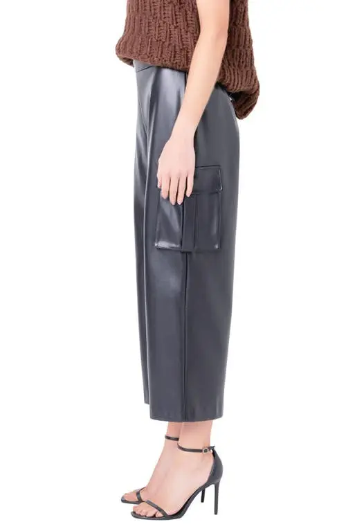 English Factory Faux Leather Cargo Pants