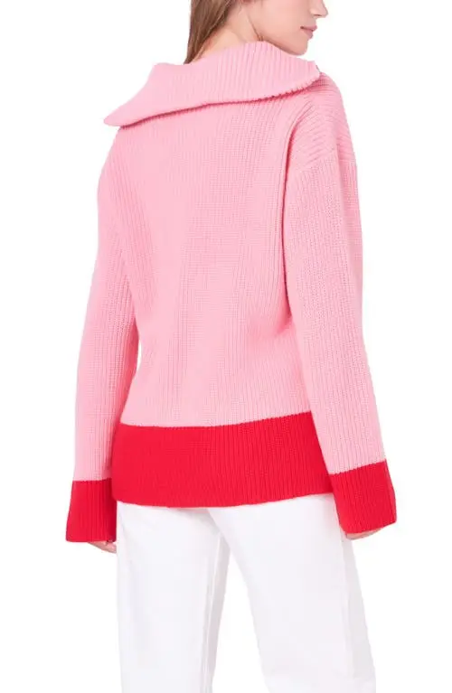 English Factory Contrast Quarter Zip Sweater