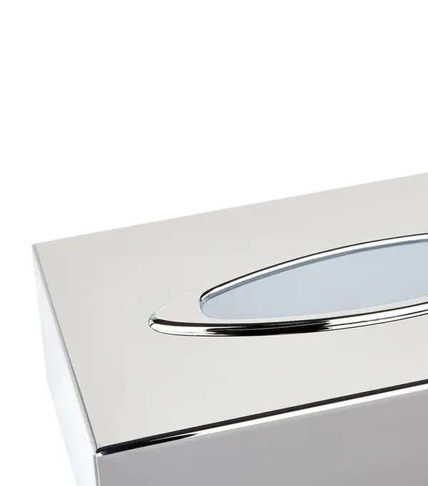 ZODIAC Rectangular Chrome Tissue Box - Silver