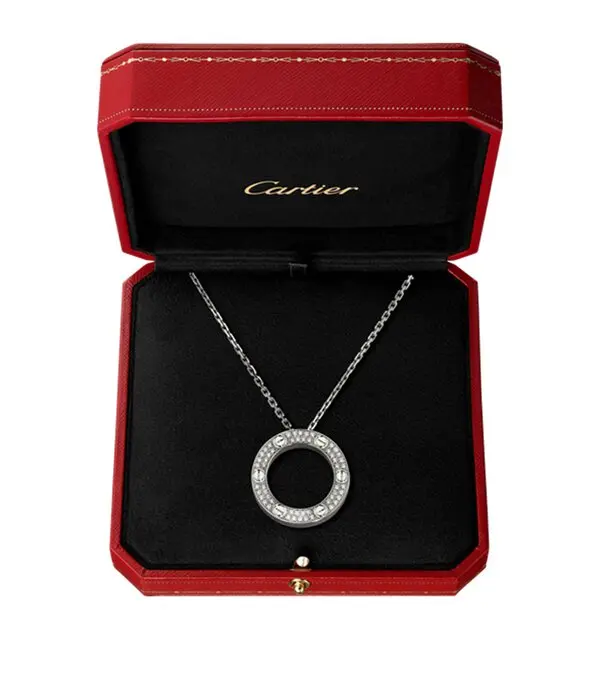 Cartier White Gold And Diamond Love Necklace