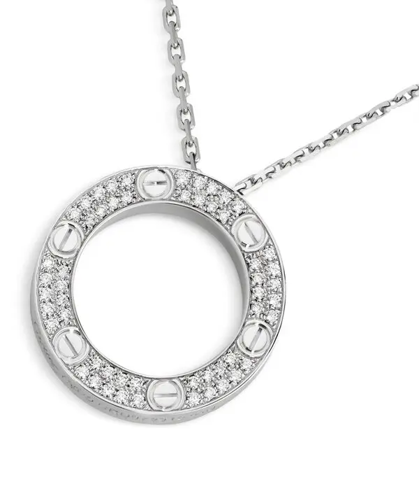 Cartier White Gold And Diamond Love Necklace