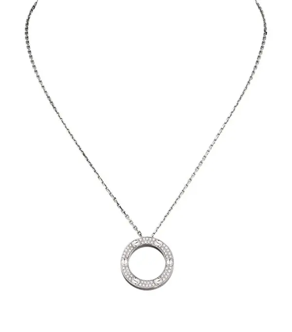 Cartier White Gold And Diamond Love Necklace