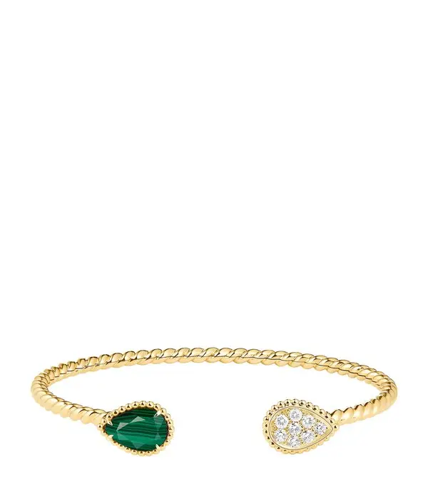 Boucheron Yellow Gold, Malachite And Diamond Serpent Bohème Bracelet - Green