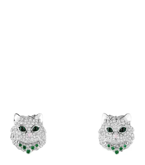 Boucheron Animaux De Collection Wladimir The Cat Earrings - White