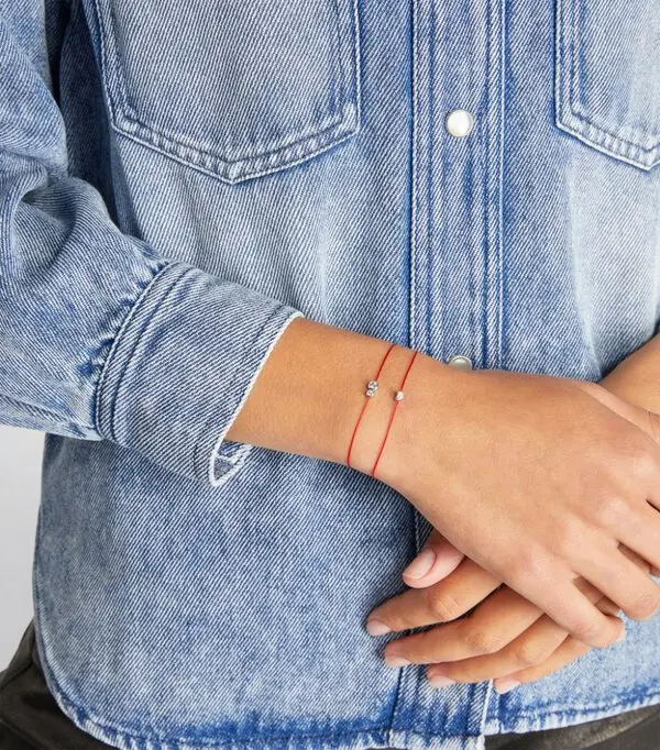 REDLINE White Gold Diamond Heart Charm Bracelet
