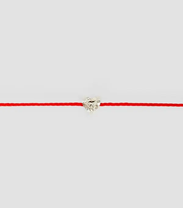 REDLINE White Gold Diamond Heart Charm Bracelet