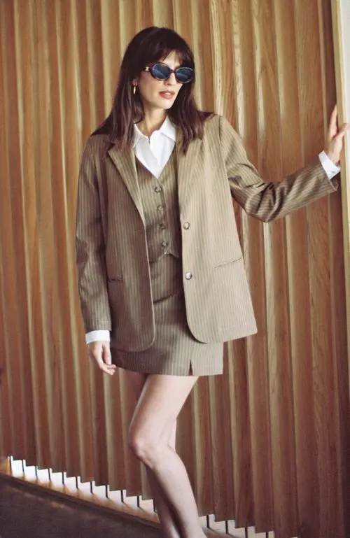 WHIMSY + ROW Parker Blazer - Tan Stripe