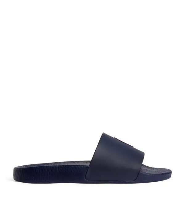 Polo Ralph Lauren Embossed Pony Slides - Navy
