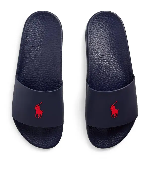 Polo Ralph Lauren Embossed Pony Slides - Navy