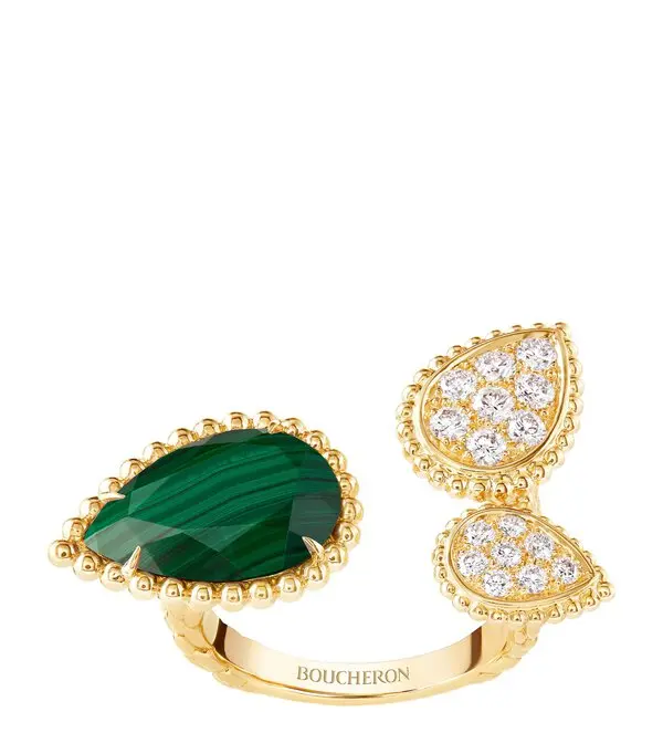 Boucheron Serpent Bohème Malachite And Diamond Ring - Green