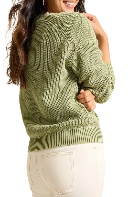 Tommy Bahama Indigo Palms Cotton V-neck Sweater