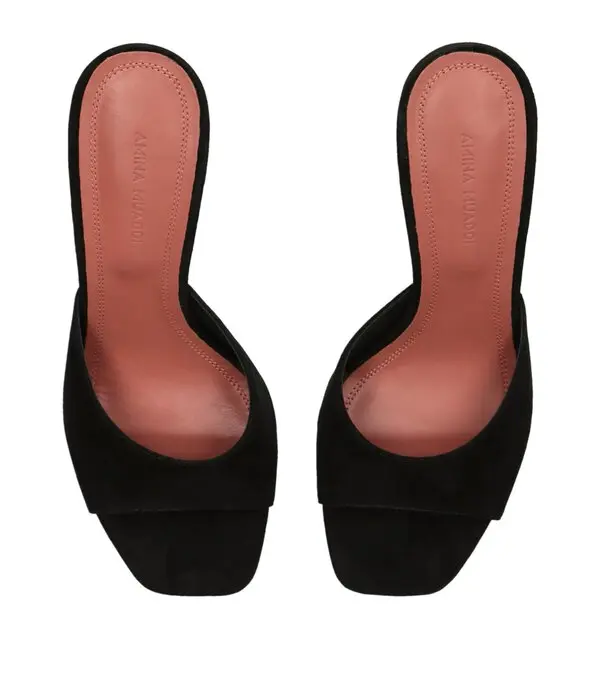 Amina Muaddi Suede Lupita Mules 70