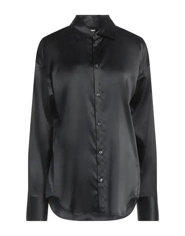 Dsquared2 Satin Shirt With Crystal Detail - Black