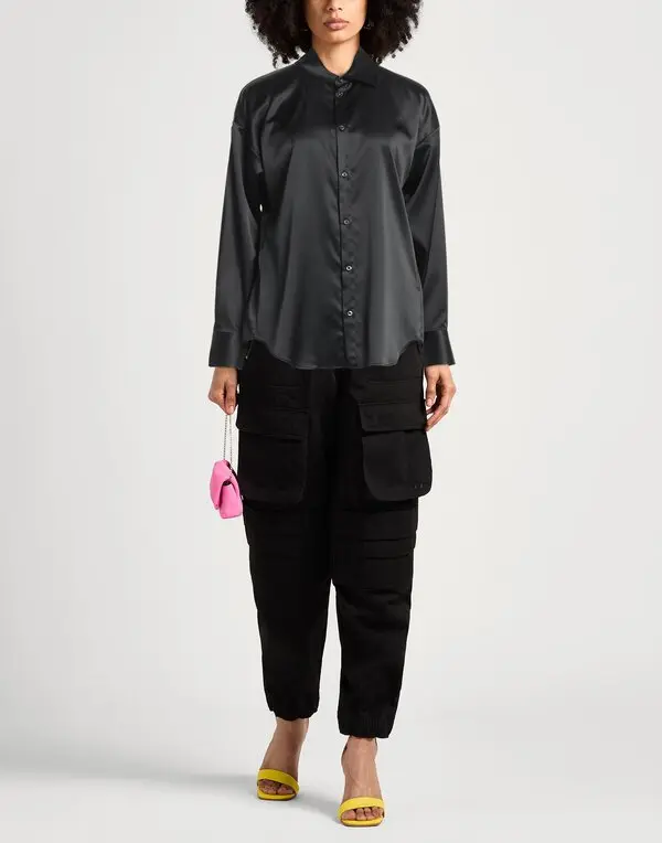 Dsquared2 Satin Shirt With Crystal Detail - Black