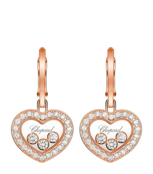 Chopard Happy Diamonds Heart Shaped Earrings - Rose Gold
