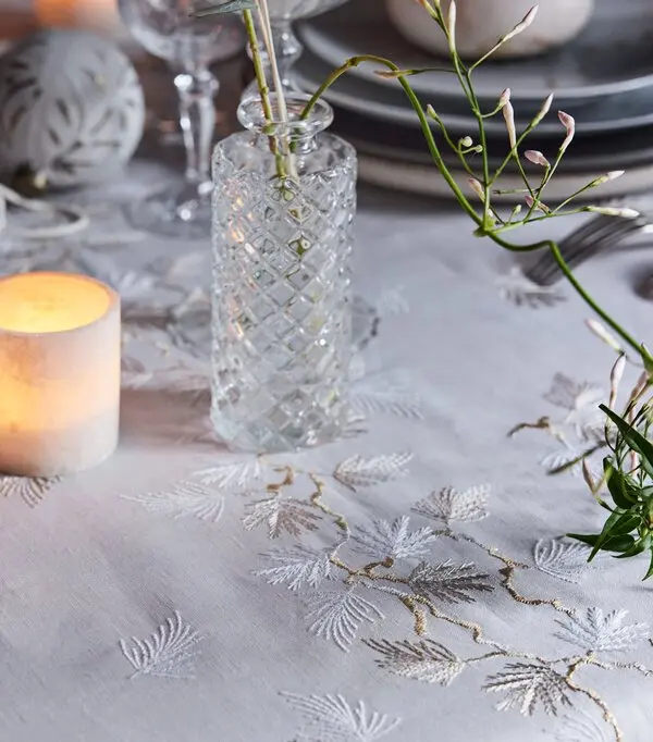 ALEXANDRE TURPAULT Linen Embroidered Tablecloth