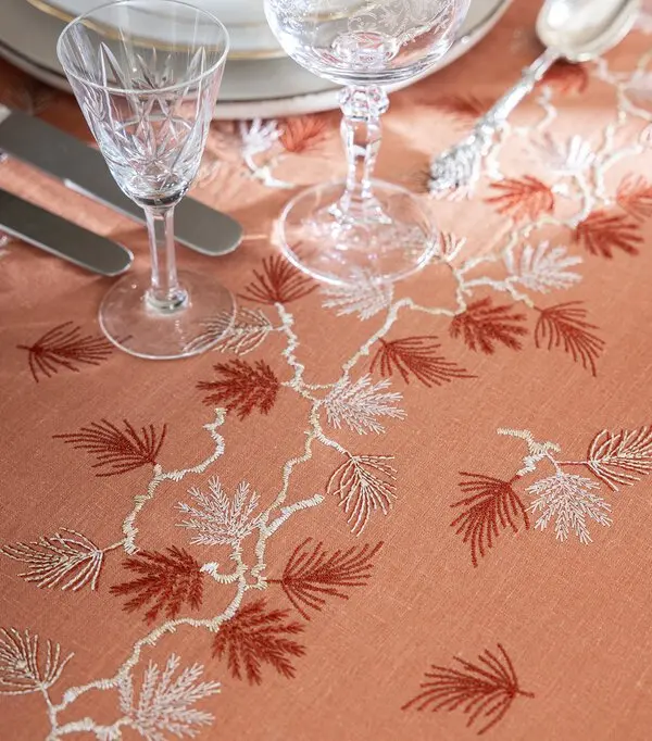 ALEXANDRE TURPAULT Linen Embroidered Tablecloth - Brown