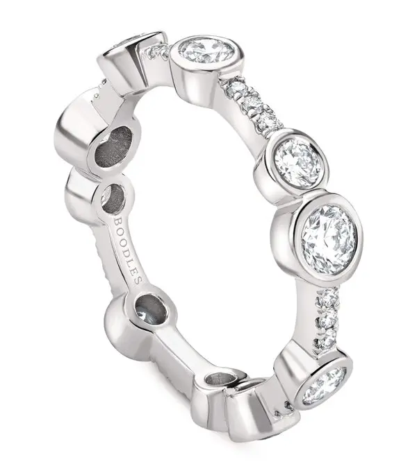 BOODLES Platinum And Diamond Waterfall Ring - Silver