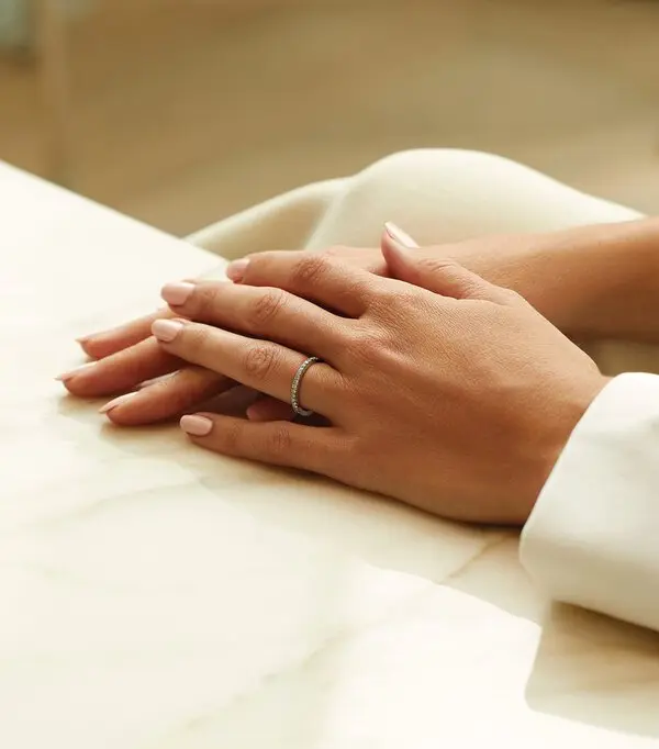 BOODLES Platinum And Diamond Vintage Half-hoop Wedding Band