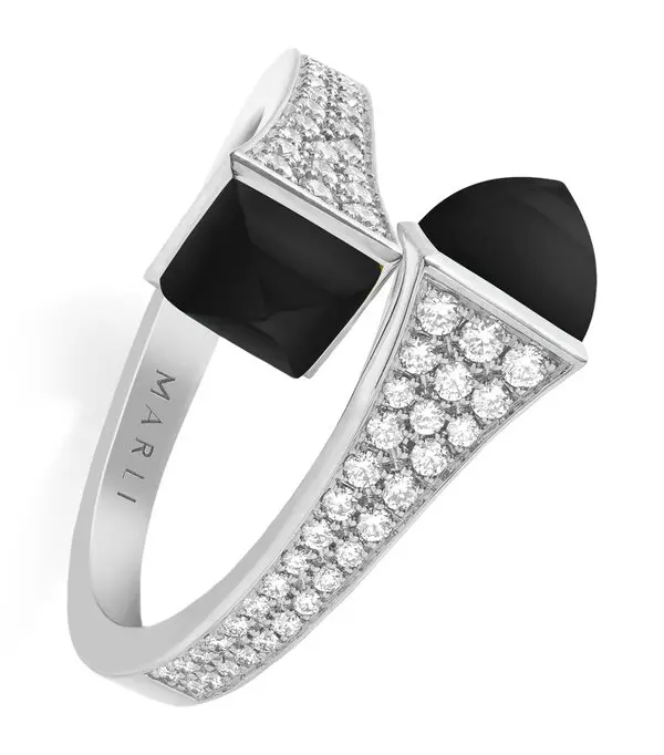 MARLI NEW YORK Cleo Diamond And Black Onyx Ring - White