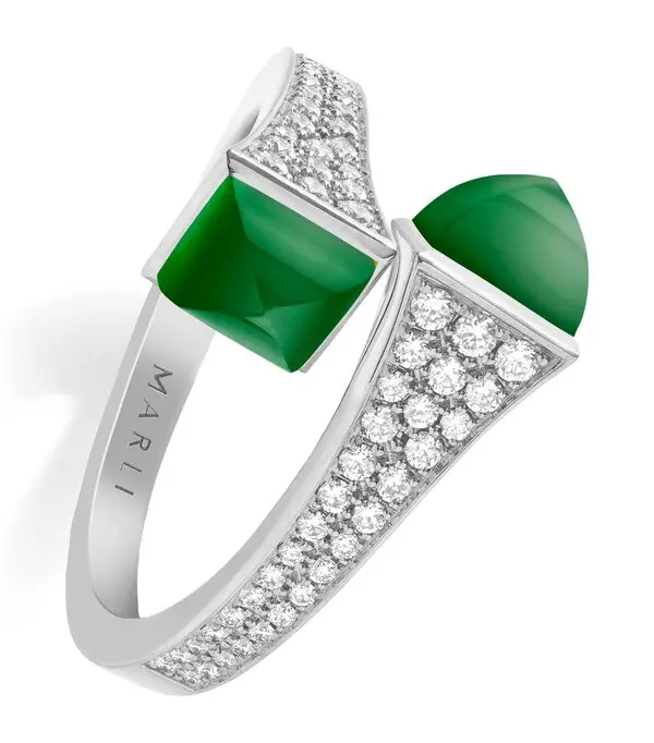 MARLI NEW YORK Cleo Ring With Diamond And Agate - White