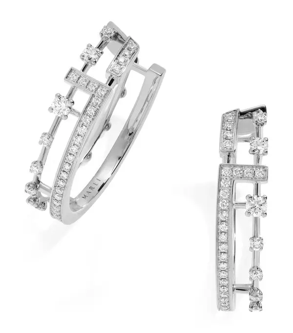MARLI NEW YORK Avenues Hoop Earrings - White