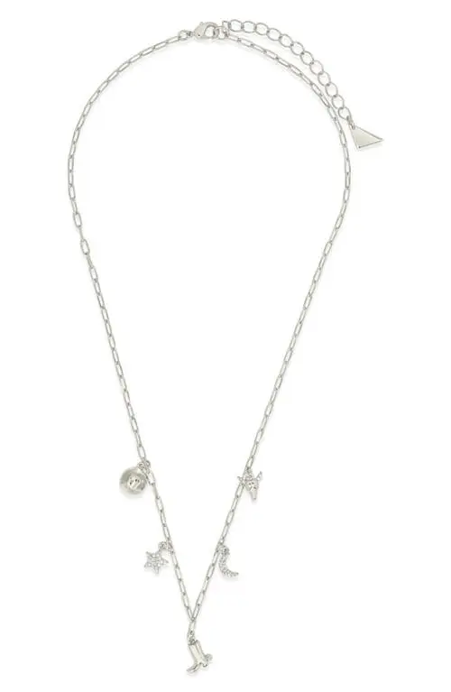 Sterling Forever Western Charm Necklace - Silver