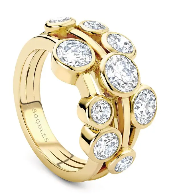 BOODLES Yellow And Diamond Raindance Cluster Ring - Gold