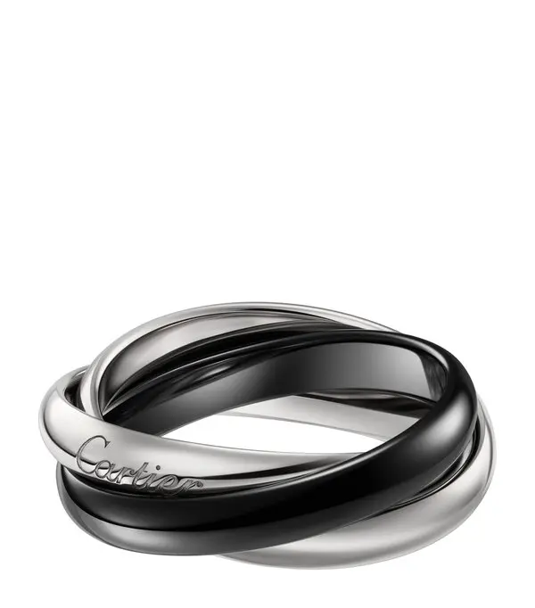 Cartier Gold And Ceramic Trinity Ring - White