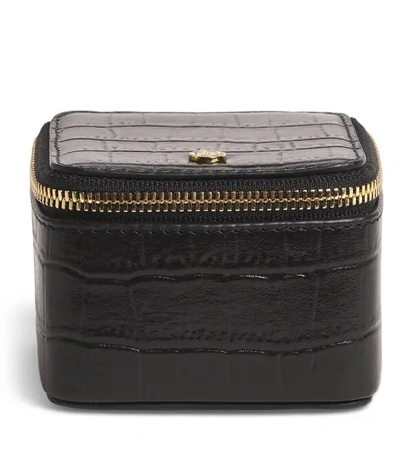 Harrods Small Leather Trinket Box - Black