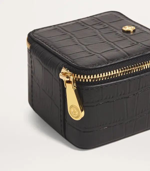 Harrods Small Leather Trinket Box - Black