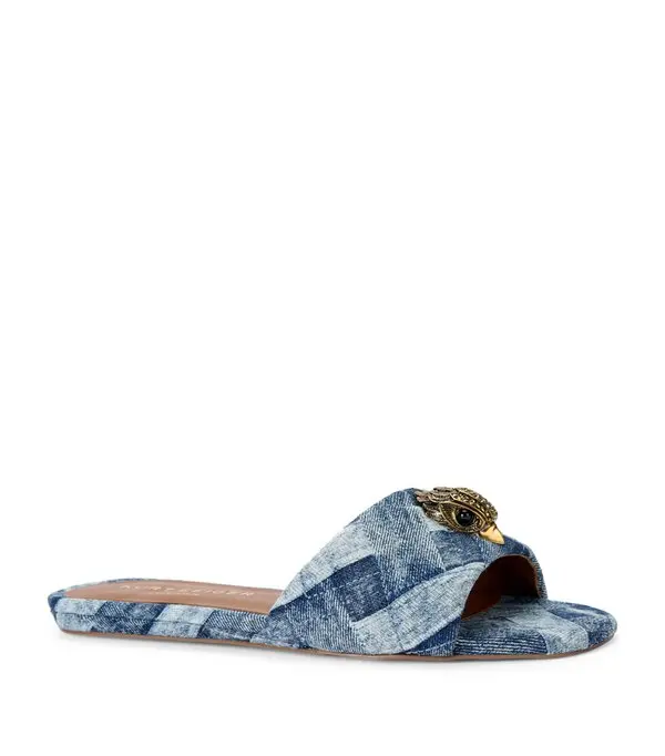 Kurt Geiger Kensington Leather Slides With Eagle Embellishment