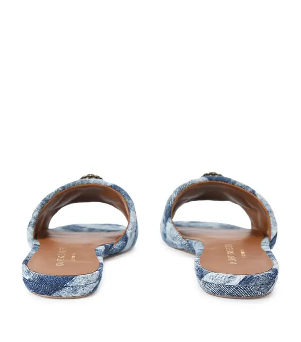 Kurt Geiger Kensington Leather Slides With Eagle Embellishment