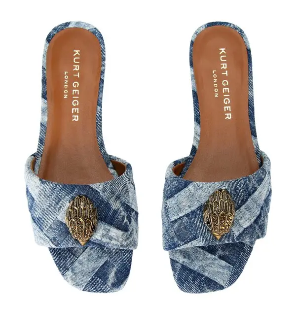 Kurt Geiger Kensington Leather Slides With Eagle Embellishment