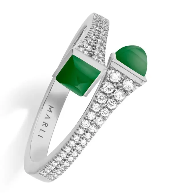 MARLI NEW YORK Gold, Diamond And Agate Ring - White